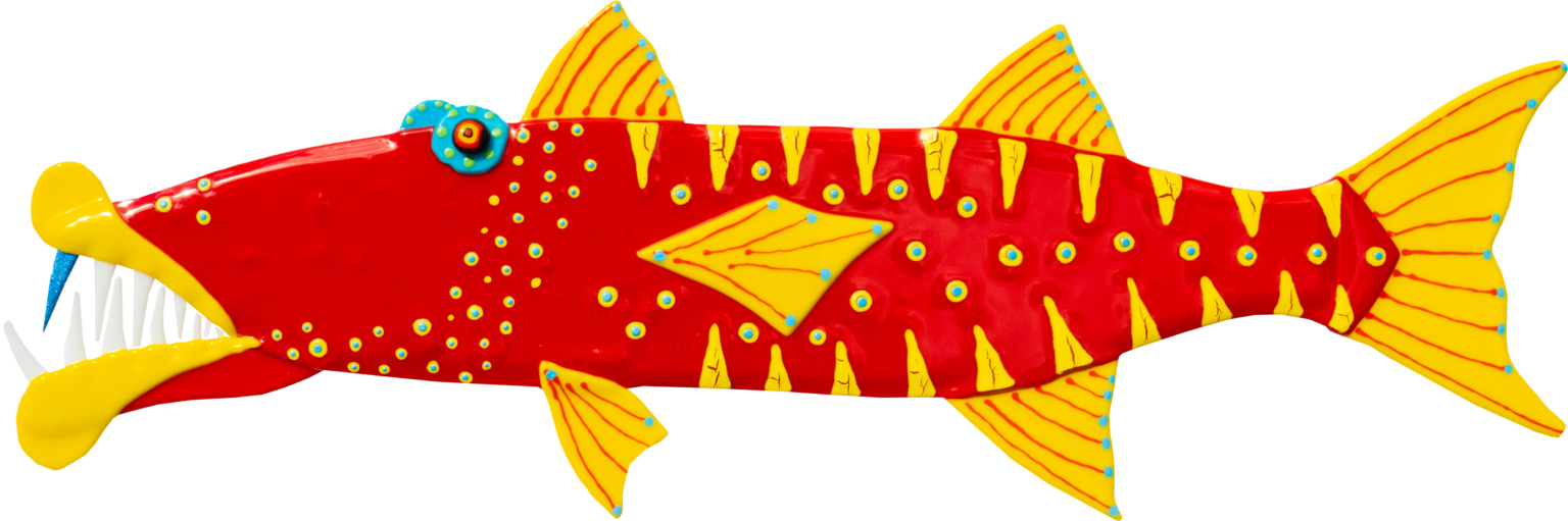 Fish Face Mask – Red – Charlene Heilman Fused-Glass Art