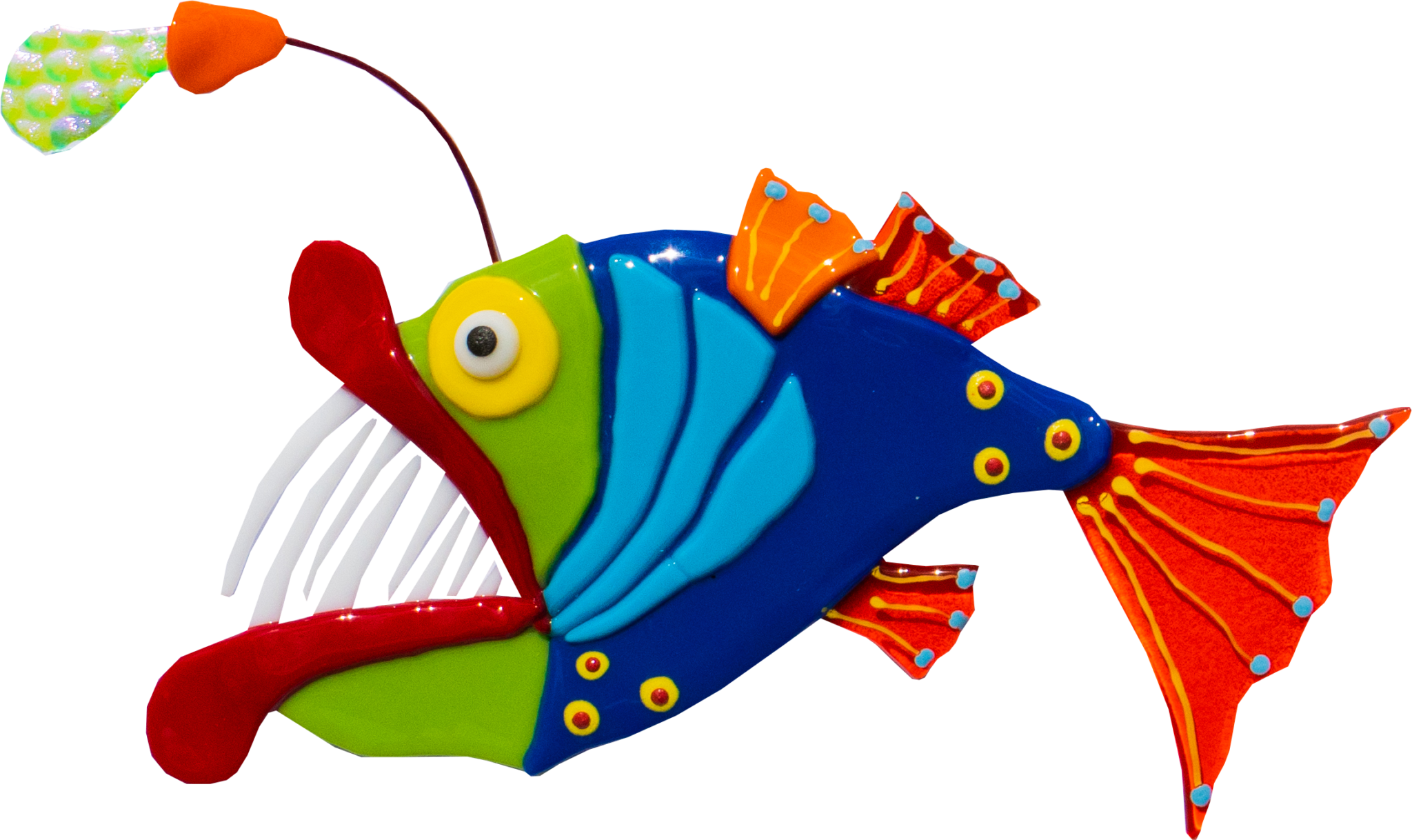 Fish Face Mask – Dark Blue – Charlene Heilman Fused-Glass Art