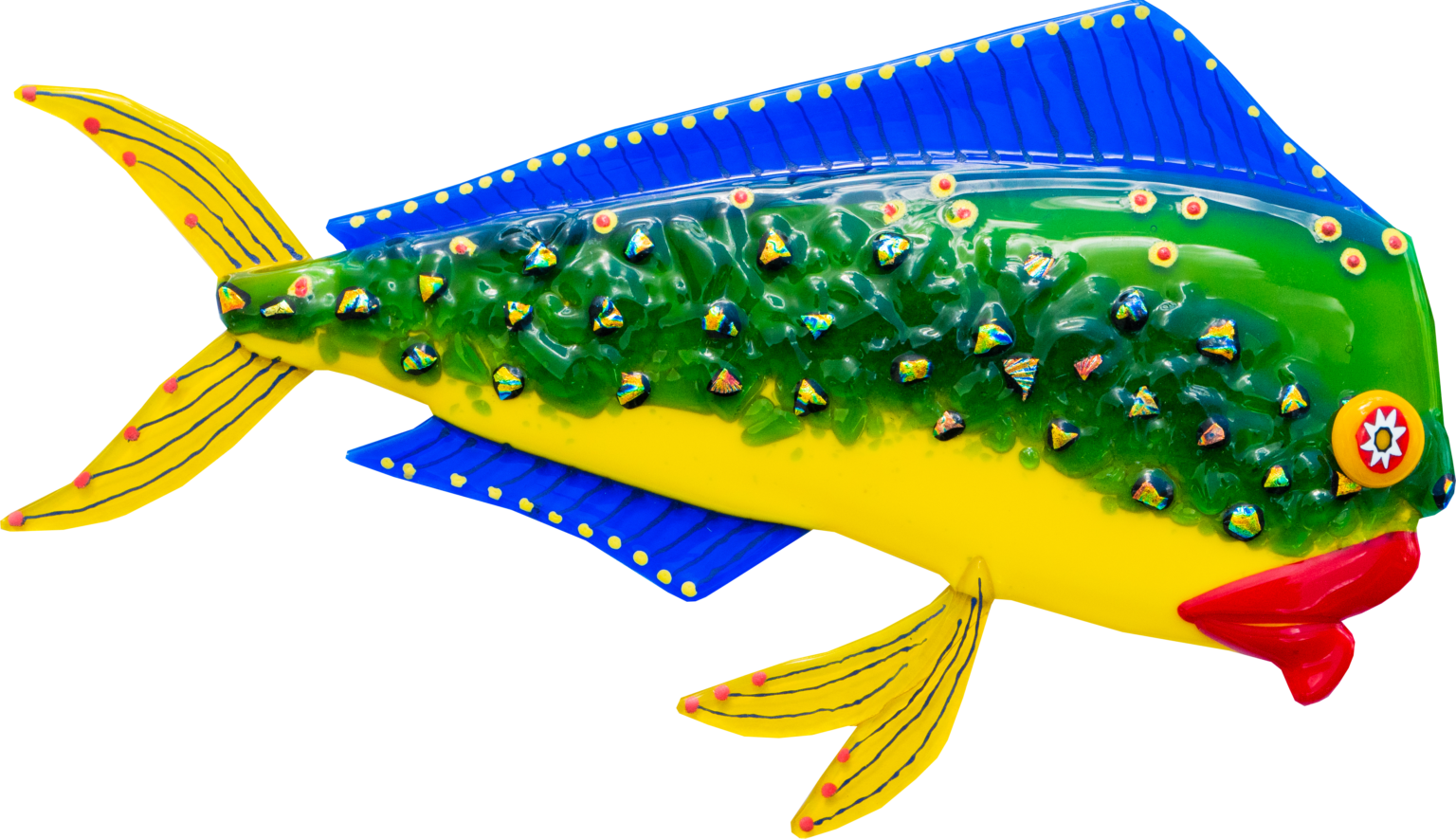 Bull Dolphin – Mahi Mahi – Small – Charlene Heilman Fused-Glass Art