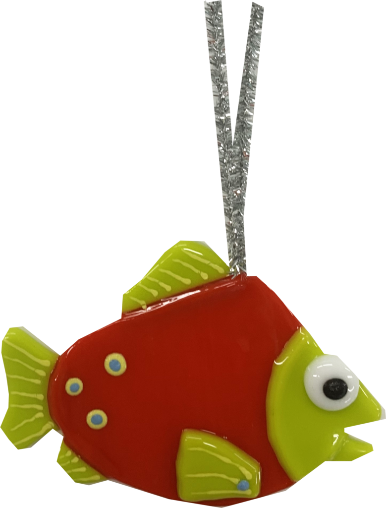 Whimsy King Salmon Ornament – Charlene Heilman Fused-Glass Art